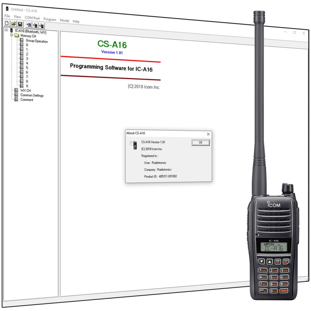 Icom IC-A16E Programming Software – Radiotronics