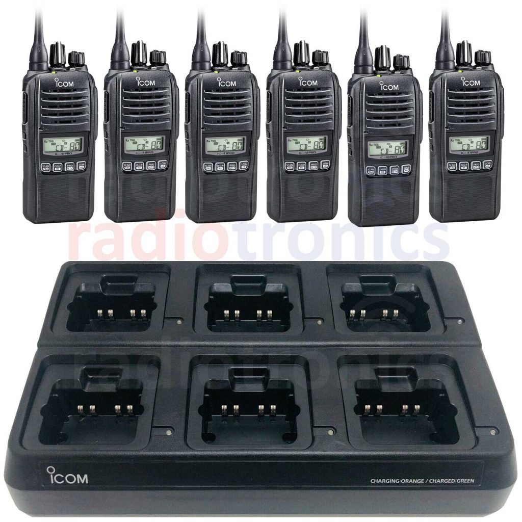 Icom IC-41PRO 6-Pack Bundle With 6-Way Charger – Radiotronics