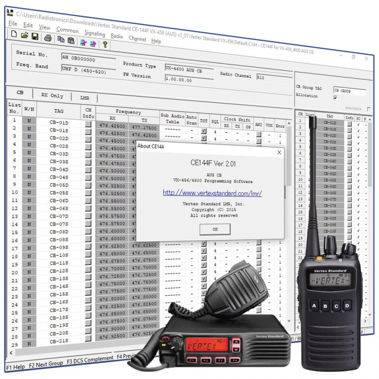 Vertex Standard CE-144F VX-456 & VX-4500 CB Programming Software ...